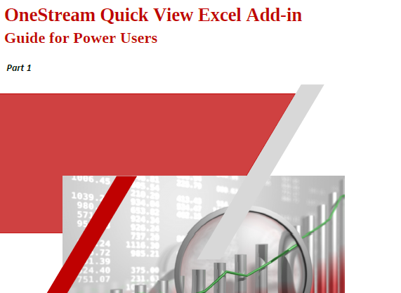 OneStream Quick View Guide - part 1